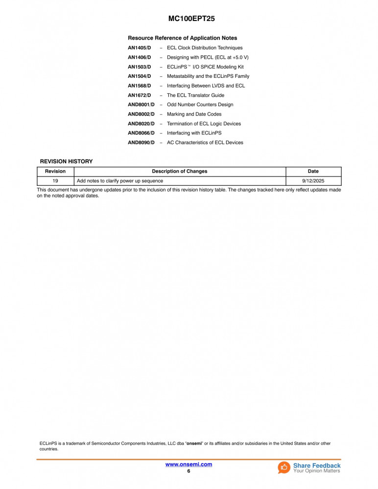 MC100EPT25 datasheet page 6