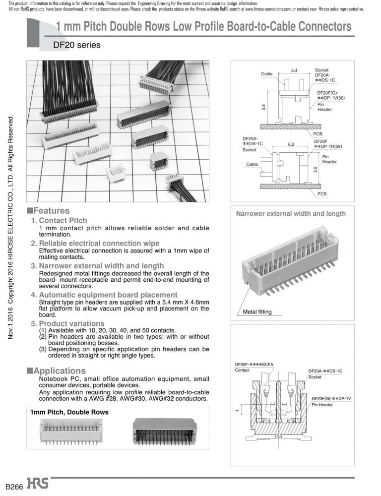 HRS DF20 series document page 1