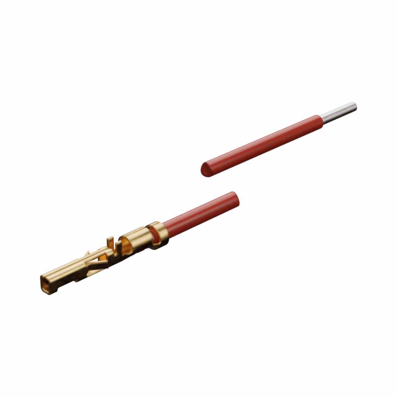 Pre-Crimped Lead Micro-Fit 3.0 Female-to-Pigtail, Gold (Au) Plating, 75.00mm Length, 22 AWG, Red for sale