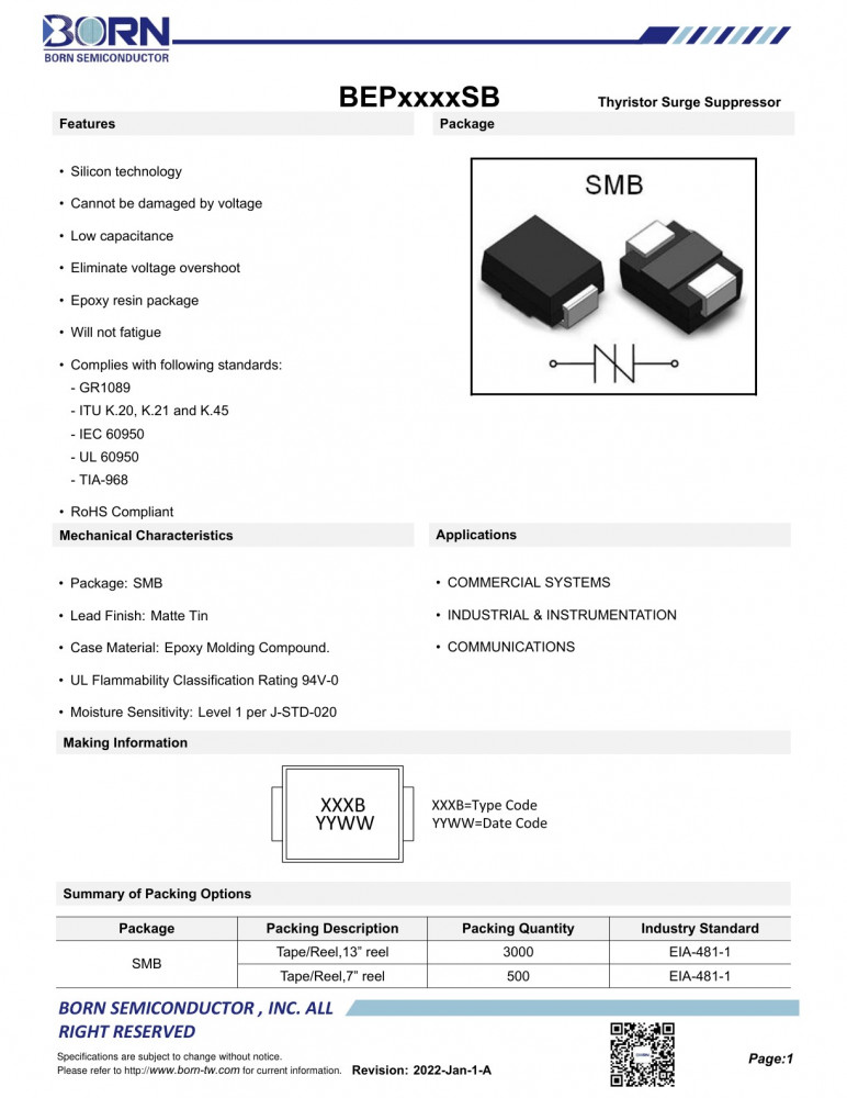 BEP0720SB datasheet page 1