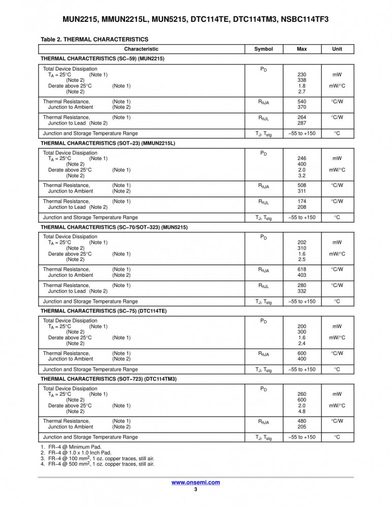 NSBC114TF3T5G datasheet page 3