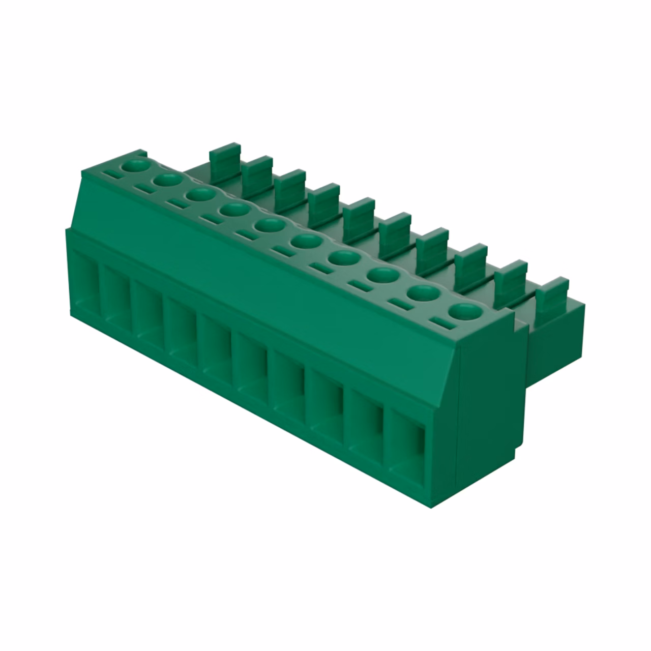 3.50mm Pitch Eurostyle Horizontal Plug, Green Housing, 10 Circuits for sale