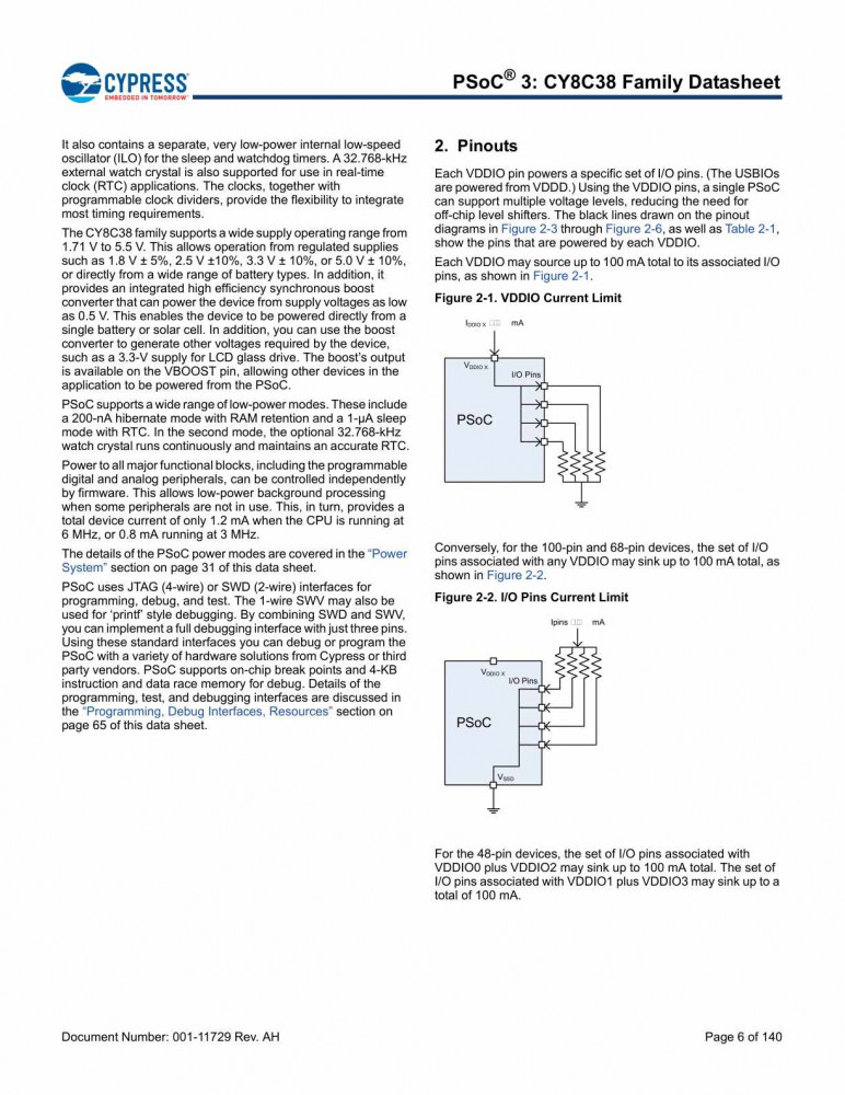 CY8C3866LTI-030 datasheet page 7