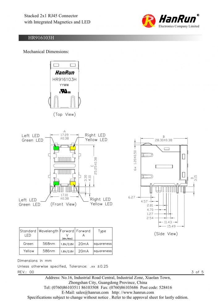 HR916103H datasheet page 3