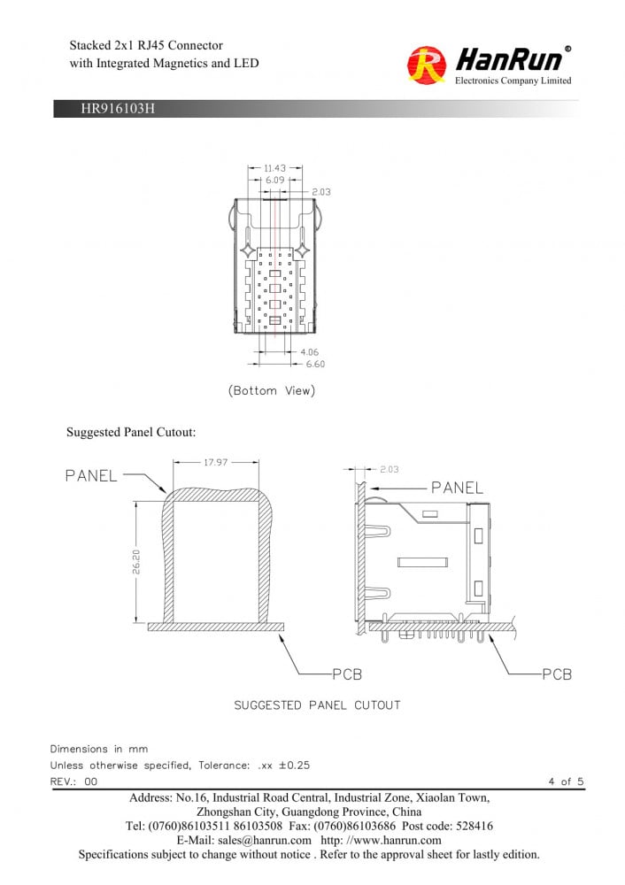 HR916103H datasheet page 4