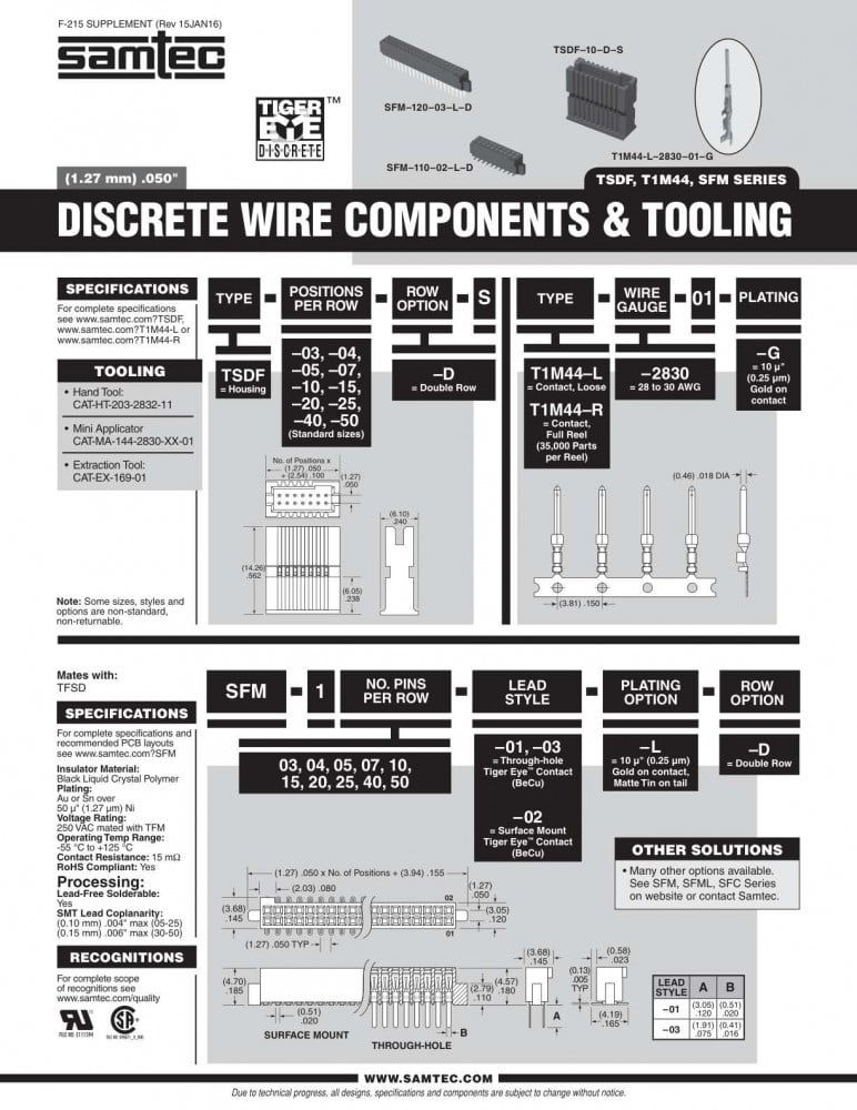 SFM series technical document page 1