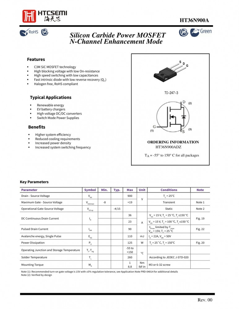 HT36N900ADZ datasheet page 1