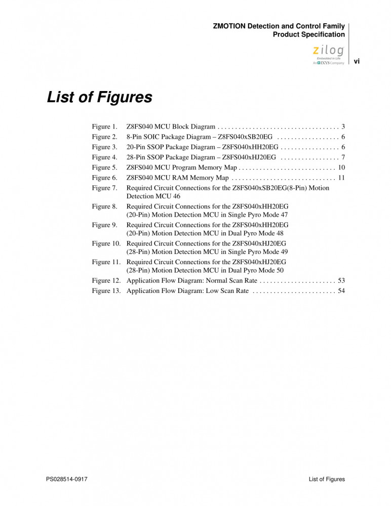Z8FS040 product specification document page 6