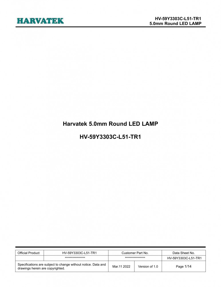 HV-59Y3303C-L51-TR1 datasheet page 1