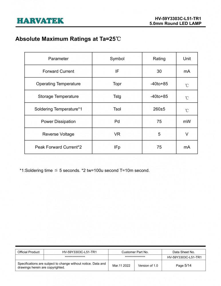 HV-59Y3303C-L51-TR1 datasheet page 5