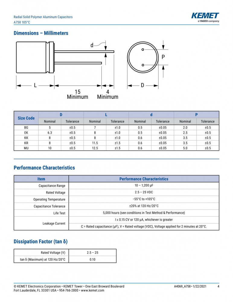 KEMET A758 datasheet page 4