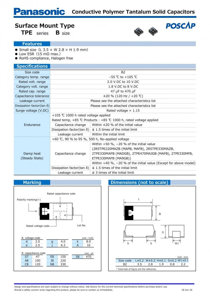 PANASONIC POSCAP catalog page 1