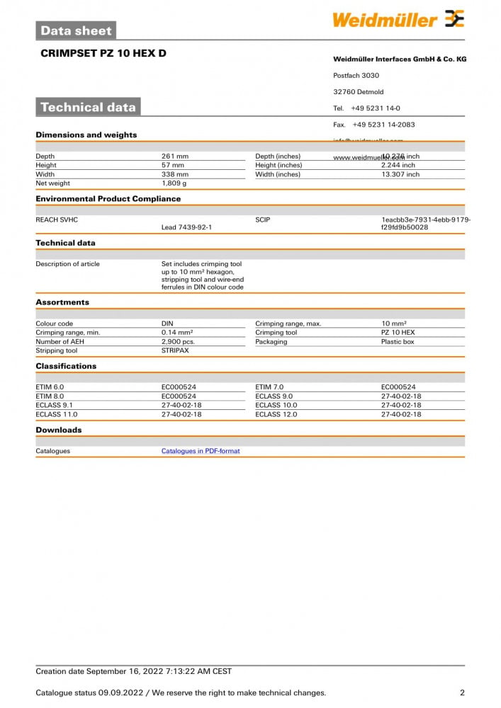 WEIDMULLER 1542260000 technical document page 2