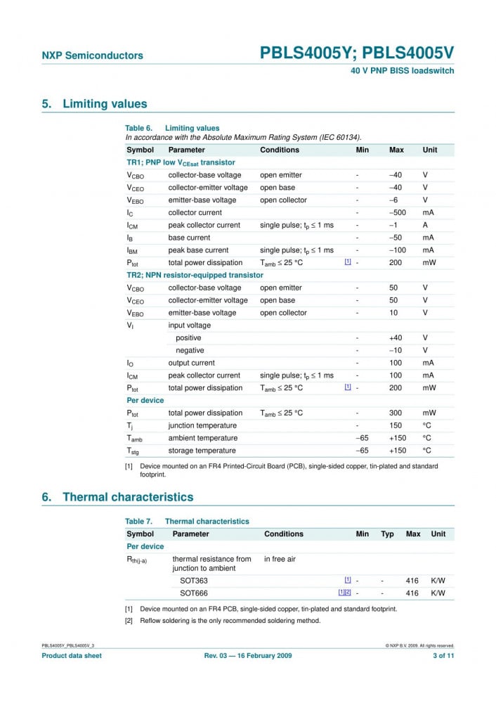 PBLS4005Y datasheet page 4