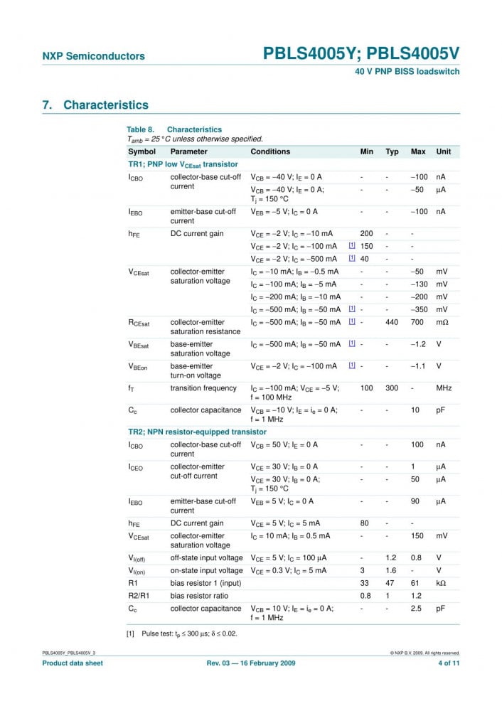 PBLS4005Y datasheet page 5