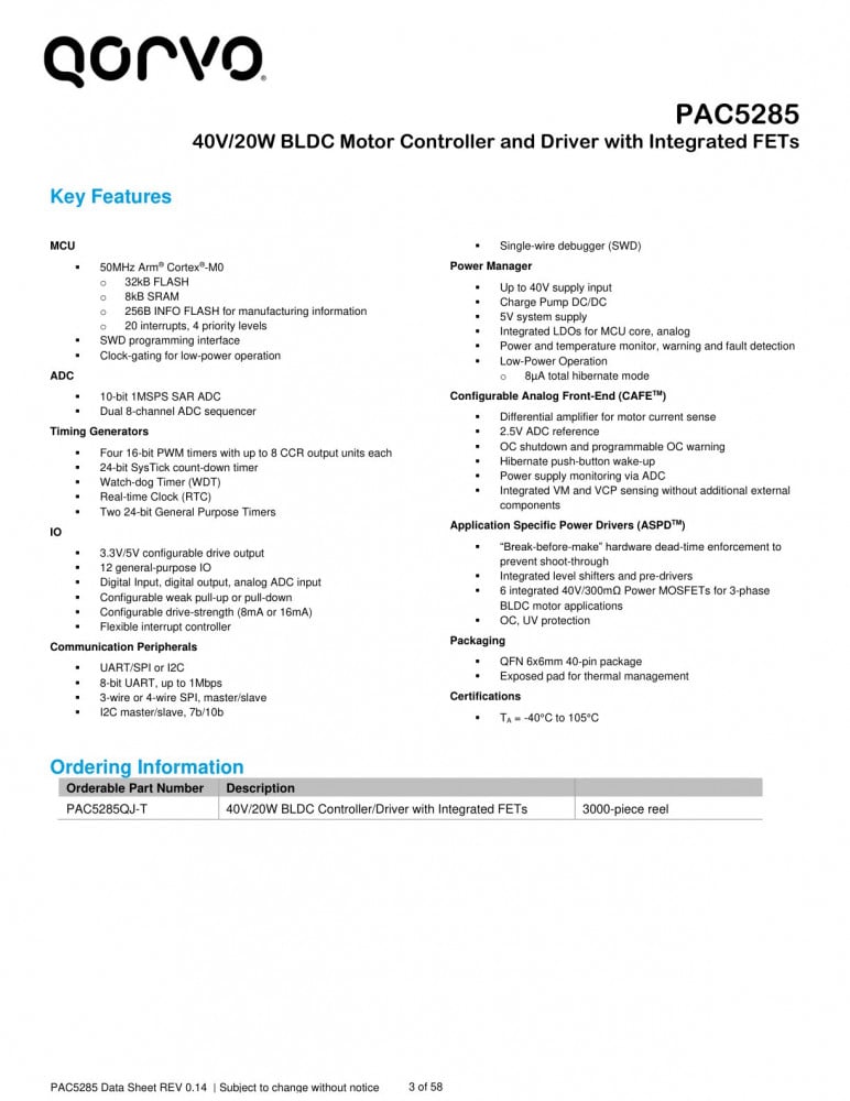 PAC5285 datasheet page 3