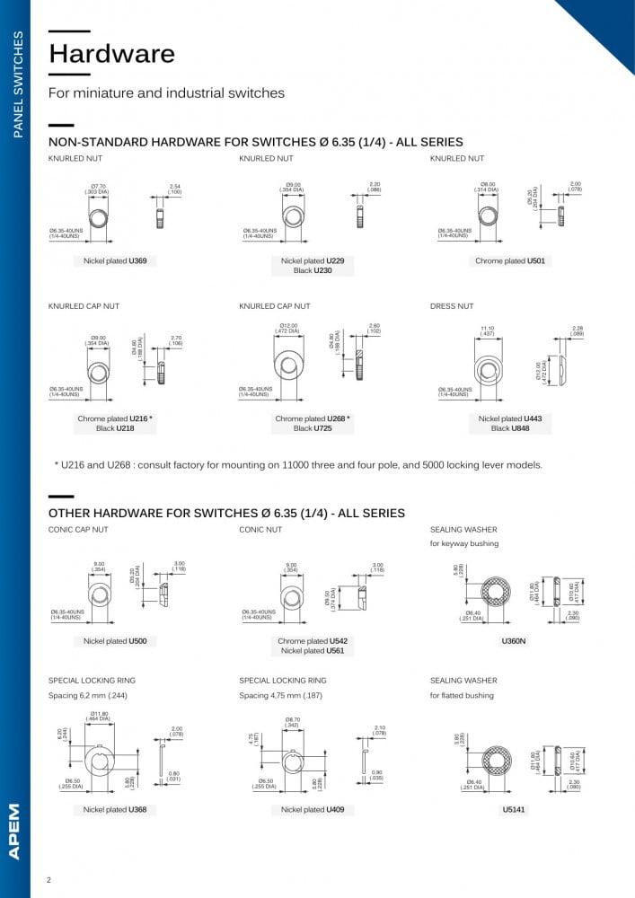 APEM hardware catalogue page 2