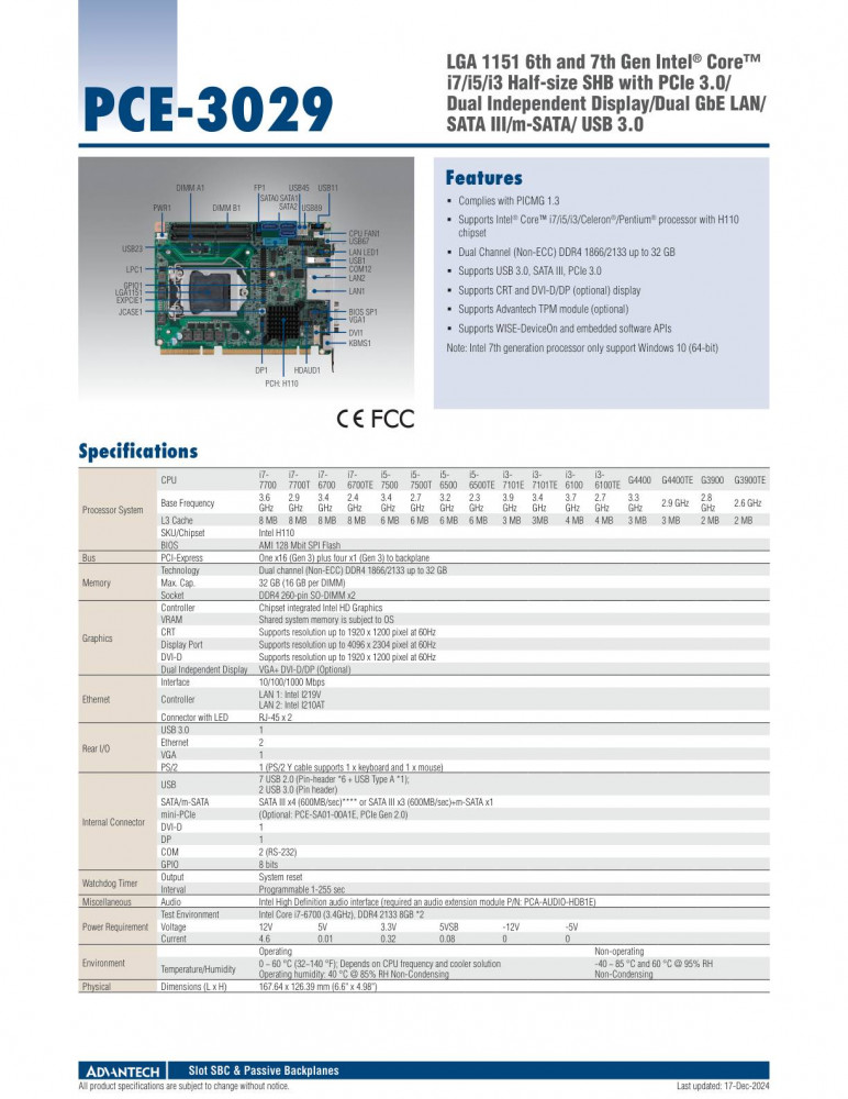PCE-3029 technical document page 1