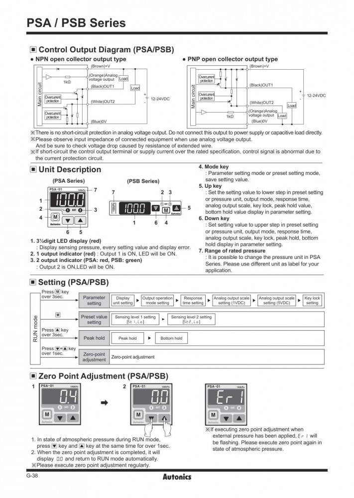 Autonics PSA-V01-RC1/8 technical document page 4
