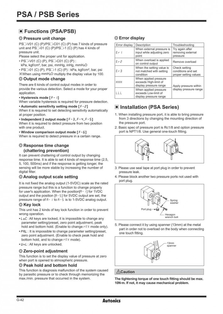 Autonics PSA-V01-RC1/8 technical document page 8