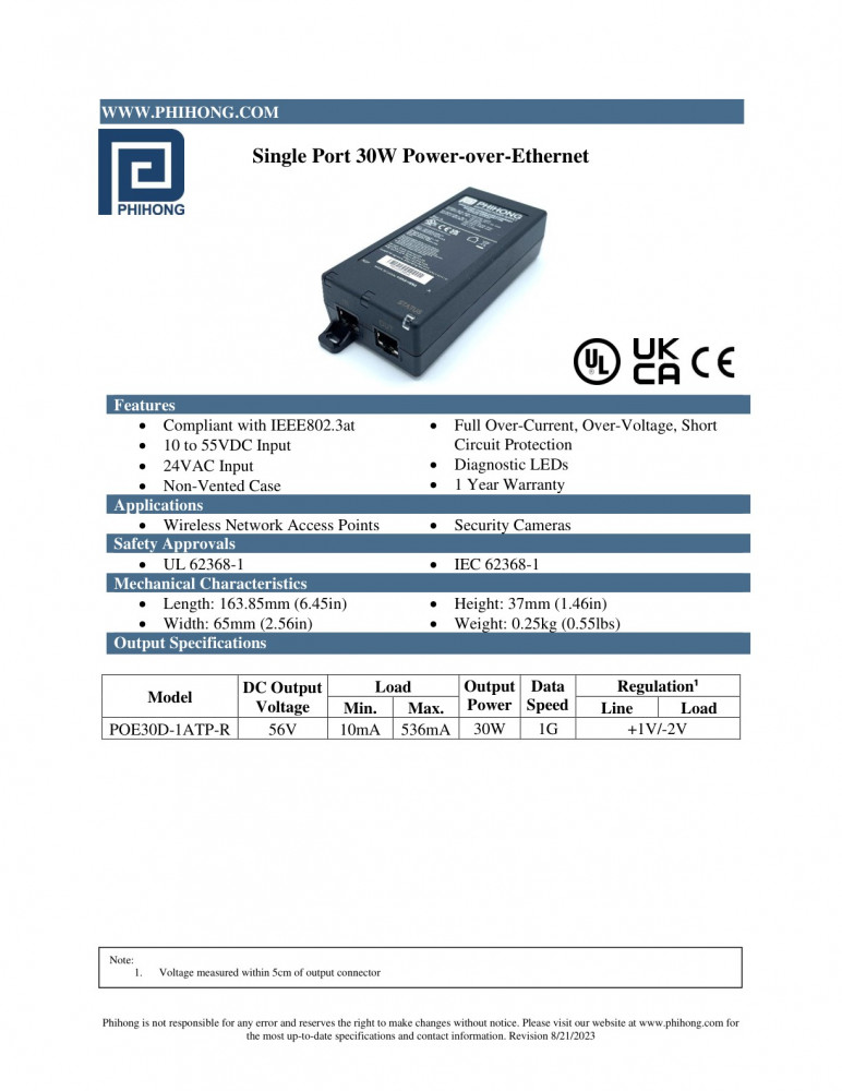 POE30D-1ATP-R technical document page 1