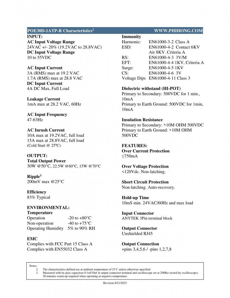 POE30D-1ATP-R technical document page 2