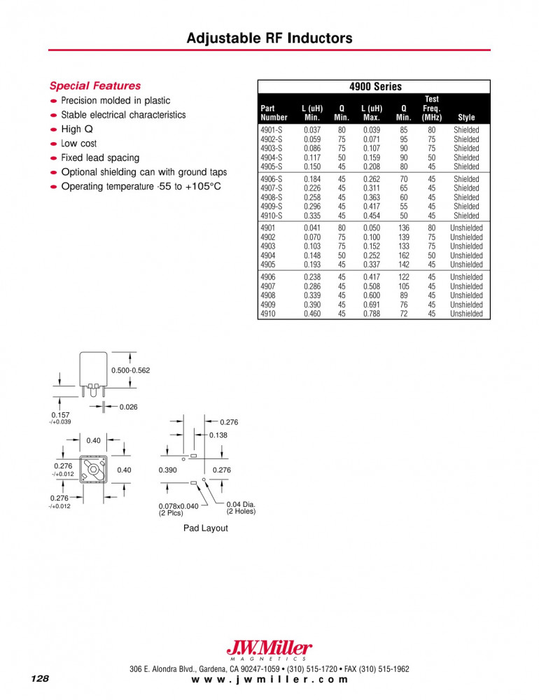 BOURNS 4900 Series technical document page 1