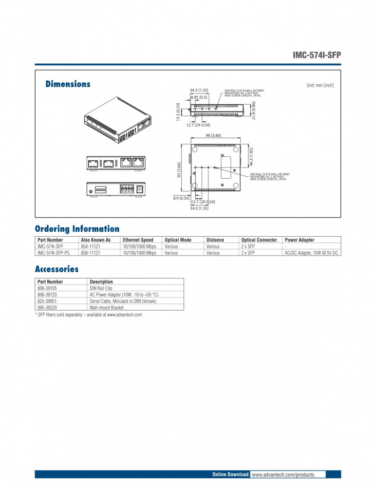 IMC-574I-SFP-PS product document page 2