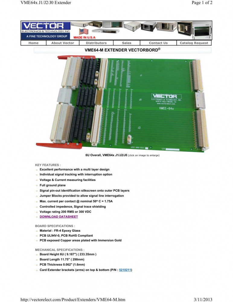 VME64-M product documentation image