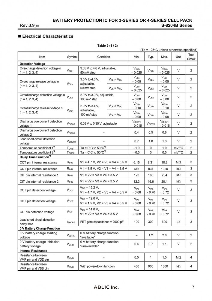 S-8204B datasheet page 7
