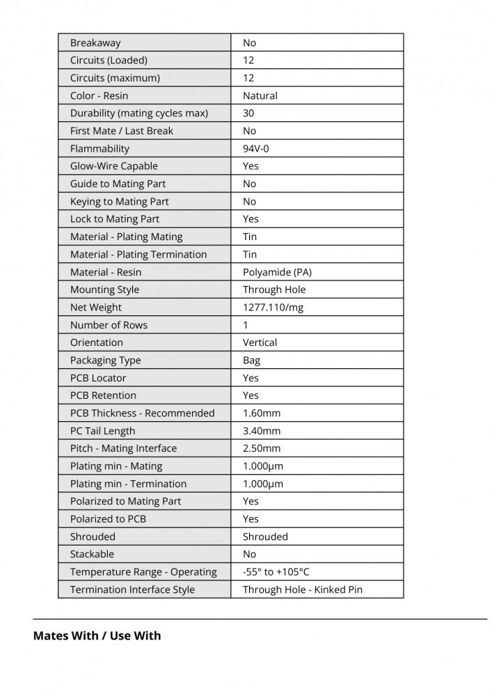 MOLEX 534761210 technical document preview, page 3