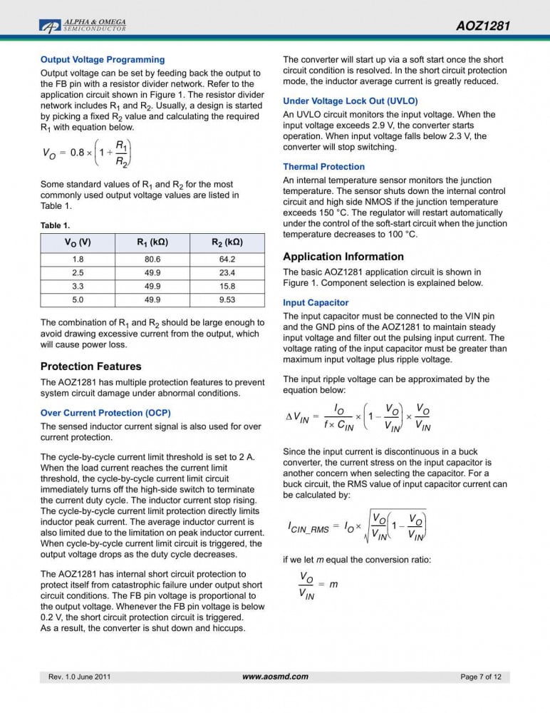 AOZ1281DI datasheet page 7