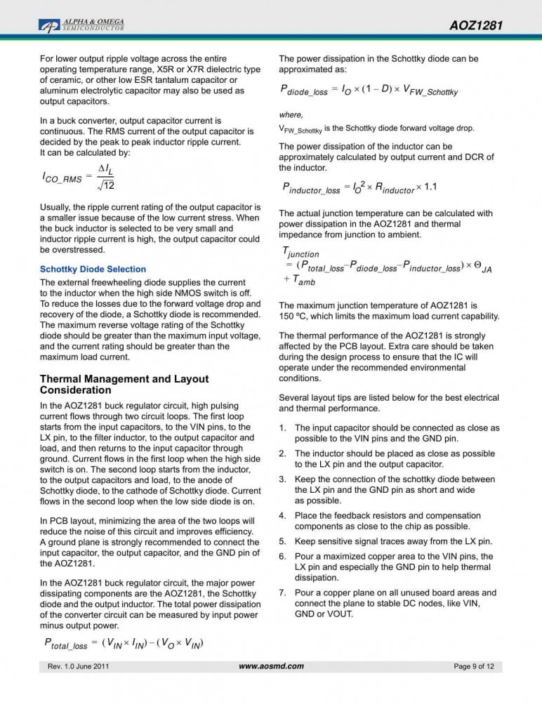AOZ1281DI datasheet page 9