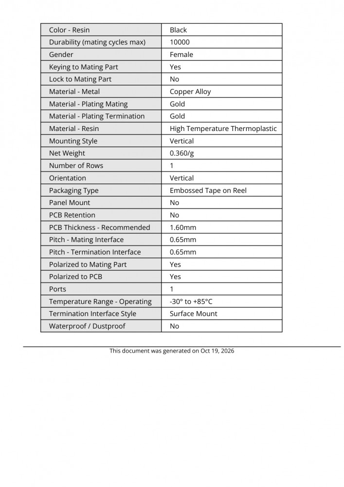 MOLEX Micro-USB connector specification, page image 3