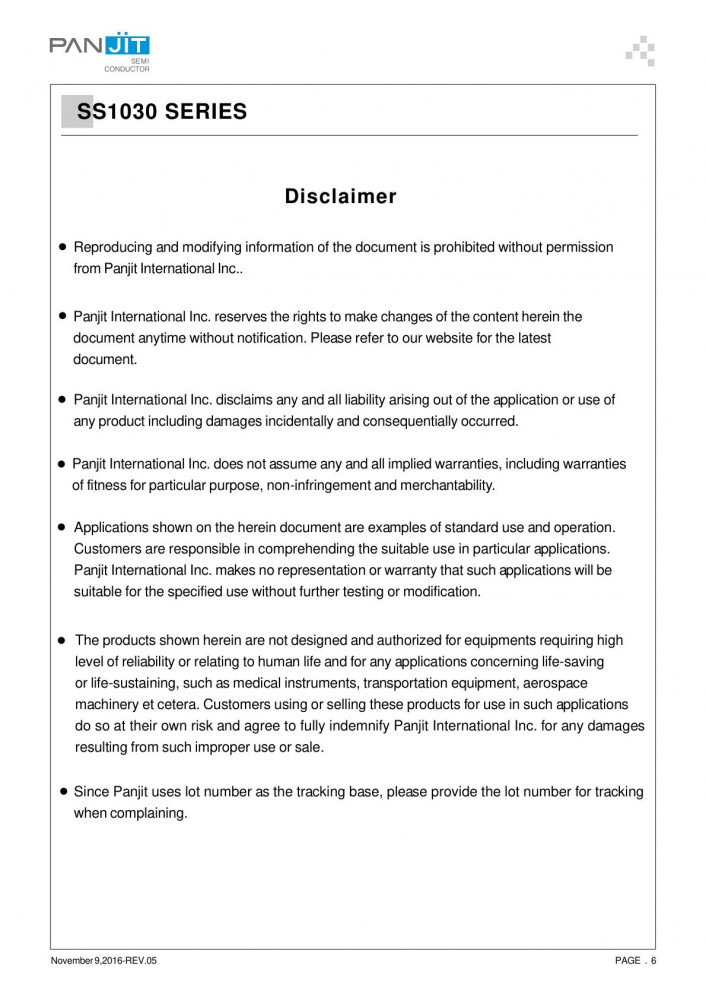PANJIT SS1060 datasheet page 6