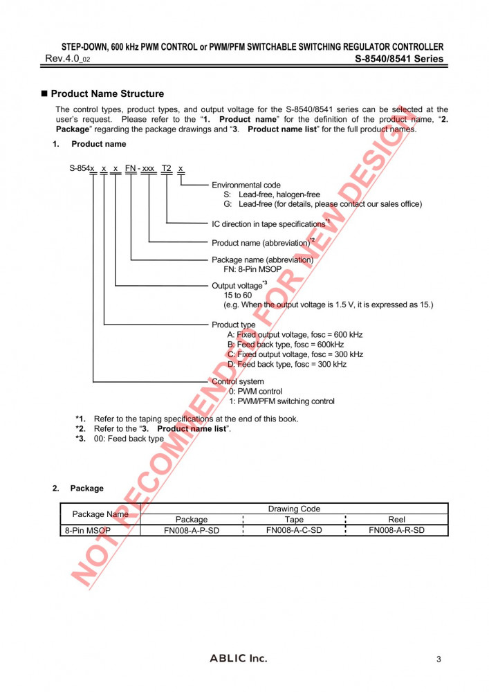 ABLIC S-8541B00FN-IMDT2G datasheet page 3