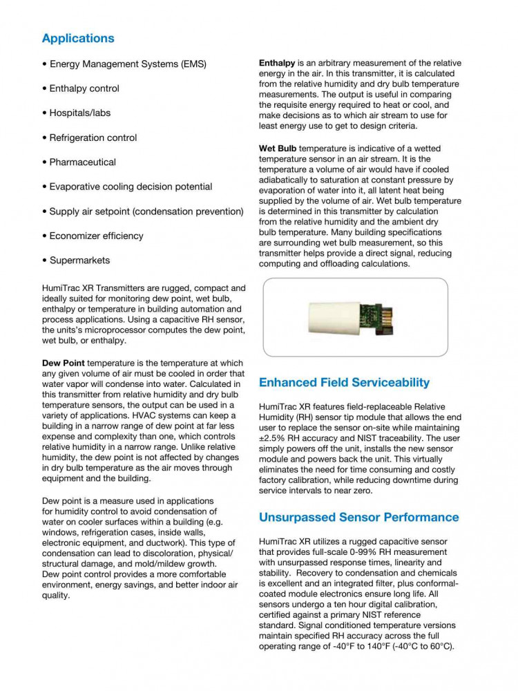 HumiTrac XR documentation page 2