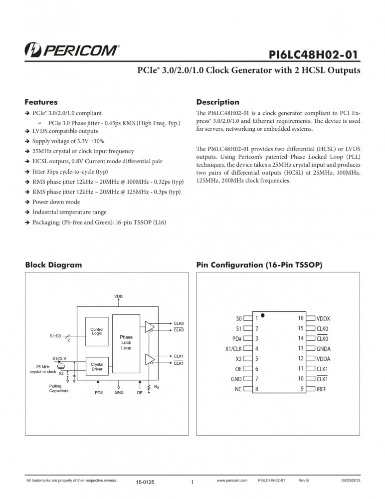 PI6LC48H02-01LIE datasheet page 1