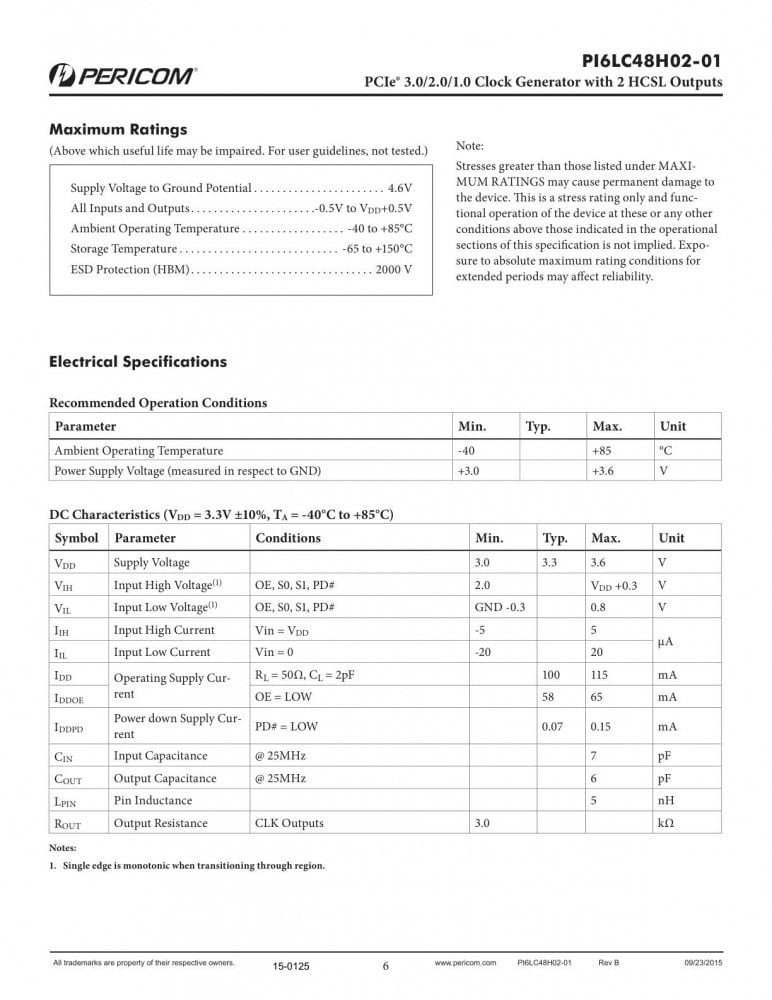 PI6LC48H02-01LIE datasheet page 6