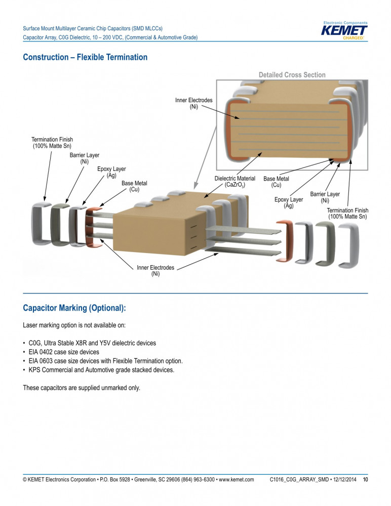 KEMET capacitor array datasheet page 10