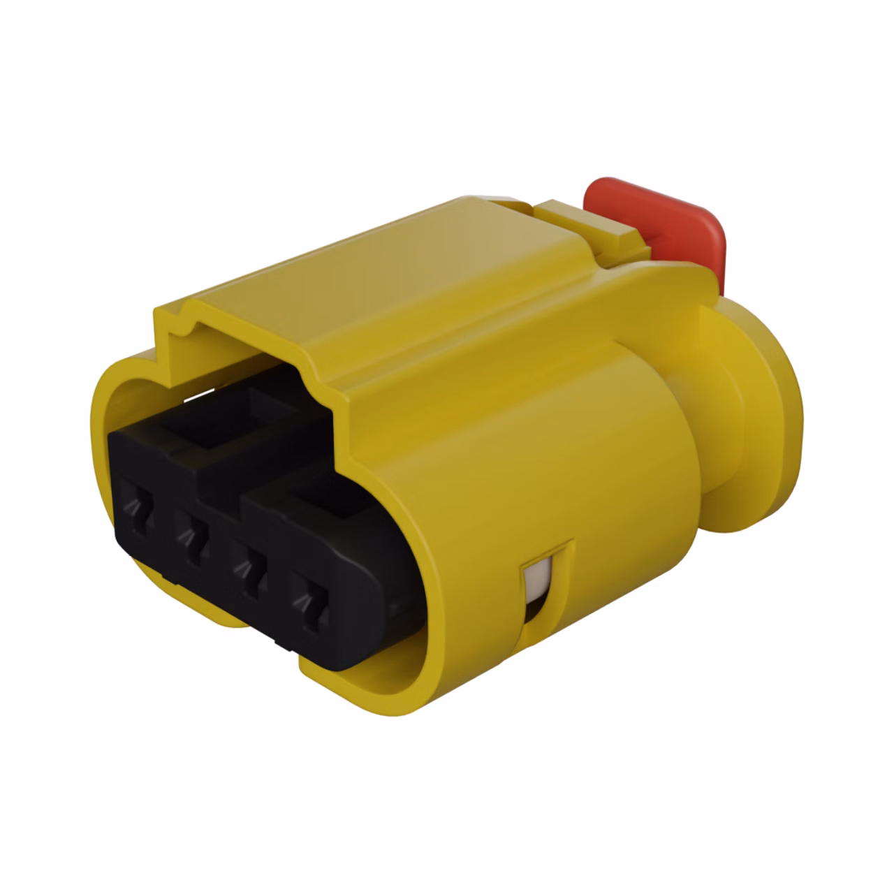 MXP120 Sealed Receptacle, 4 Circuit, Yellow SIR Housing with Long Shroud  (T3-V2-S2 -125°C on-engine vibration), Key F, Black Insert for sale