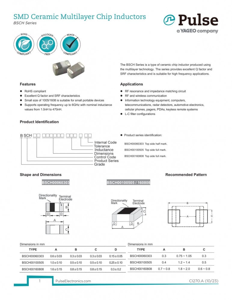 PULSE BSCH series document page 1