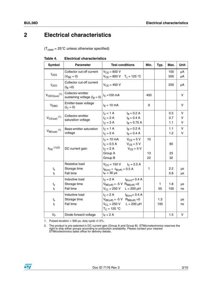 BUL38D datasheet page 3