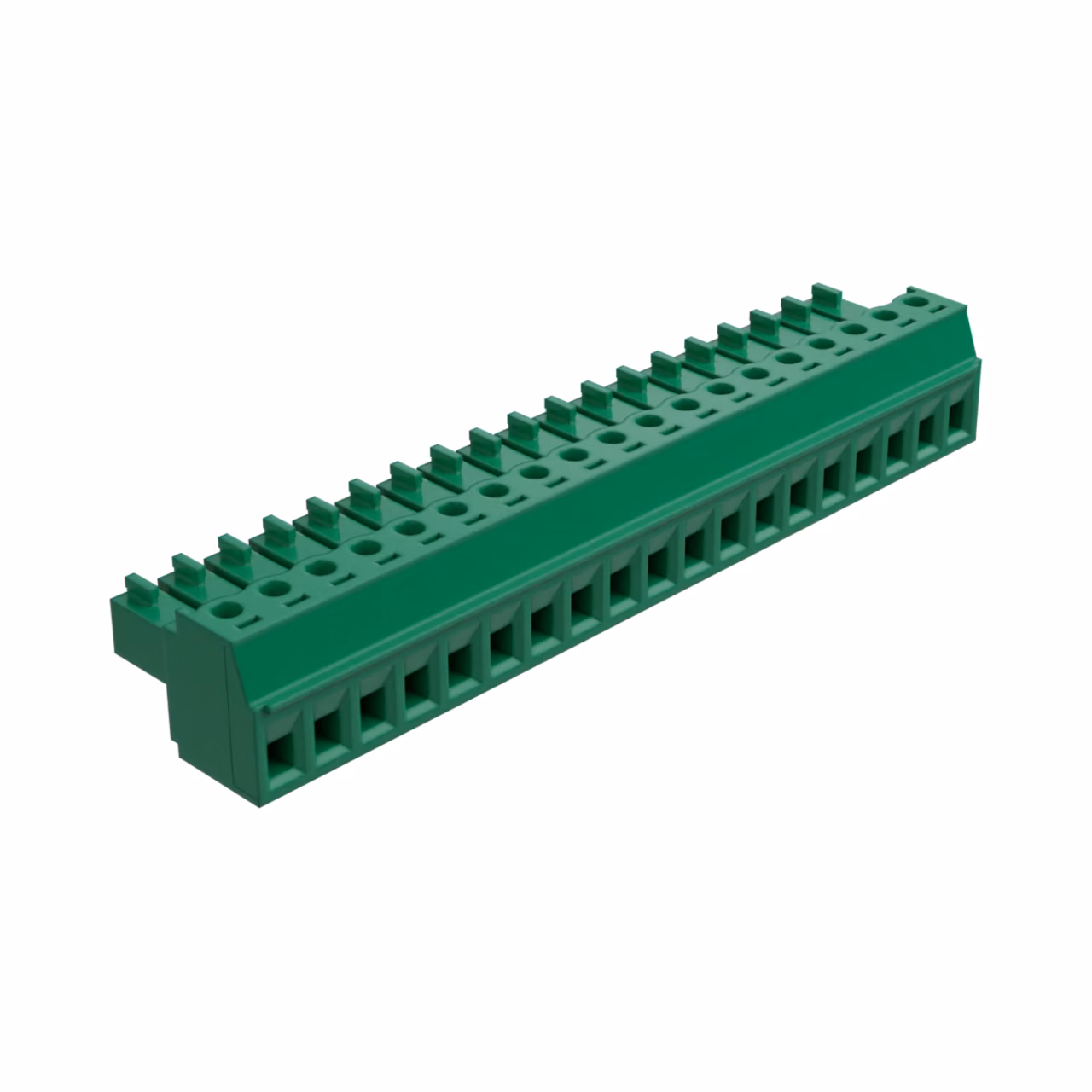 3.81mm Pitch Eurostyle Horizontal Plug, with Standard Imprinting, Green Housing, 19 Circuits for sale