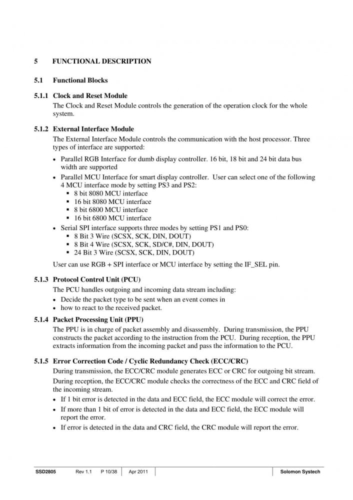 SSD2805 datasheet page 10