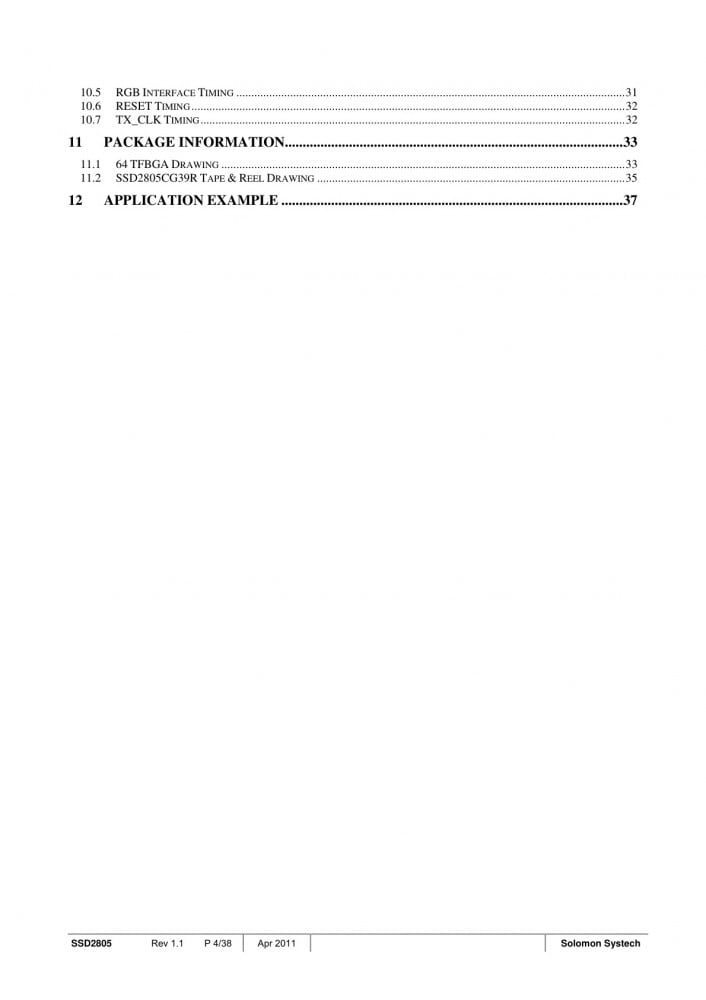 SSD2805 datasheet page 4