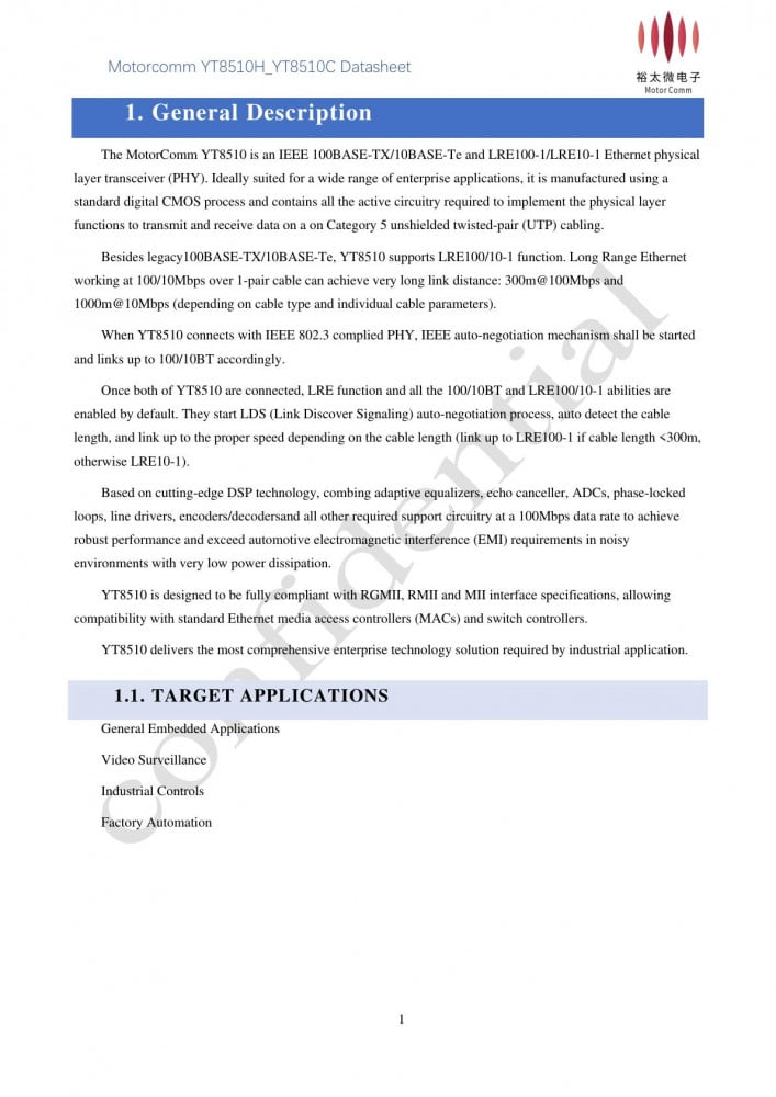 YT8510C datasheet page 6