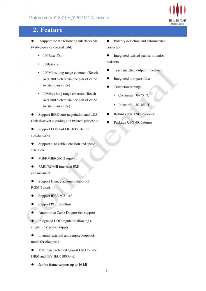 YT8510C datasheet page 7