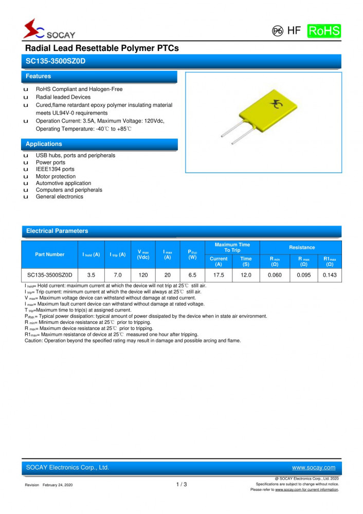 SC135-3500SZ0D technical document page 1
