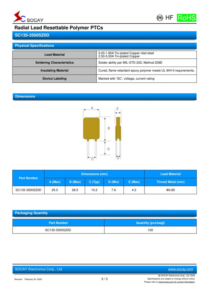 SC135-3500SZ0D technical document page 3